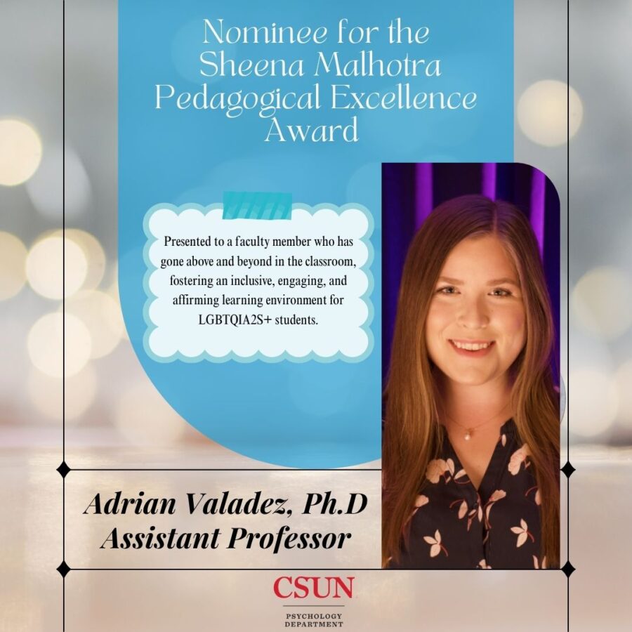 Congratulations to Dr. Valadez for being nominated for the Sheena ...