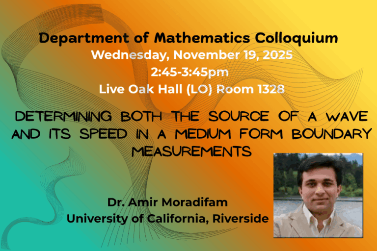 Math Colloquium – Dr. Amir Moradifam from UC Riverside – CSUN News & Events